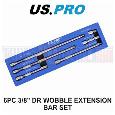 US PRO 6pc 3/8 dr Wobble Extension Bar Set 4029 | DIY at B&Q