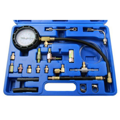 US PRO Fuel Pump Pressure Tester For Schrader Test Port Systems Petrol ...