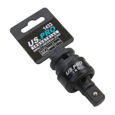 US PRO INDUSTRIAL 1/2" DR Universal Impact Socket Joint Wobble Swivel ...