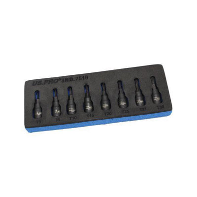 US PRO INDUSTRIAL 1/4" Drive Impact Star Torx Bit Socket Set 8pc T6 ...