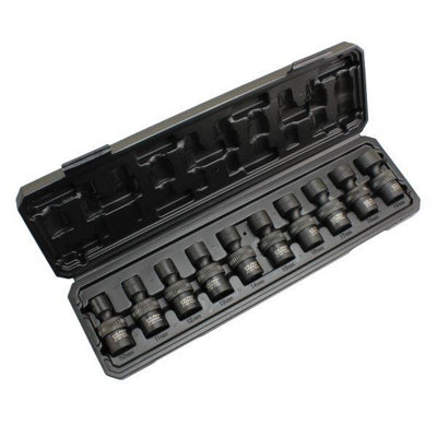 US PRO INDUSTRIAL 10pc 3/8 Dr 360 Swivel Impact Shallow Sockets 10-19mm ...