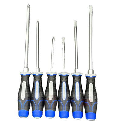 US PRO INDUSTRIAL 6PC Go Through Screwdriver Set - PH2 PH3 SL6 SL8 4613 ...