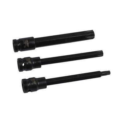 US PRO INDUSTRIAL 8pc 3/8" Dr Extra Long Impact Tamper Star Torx Bit Socket Set T25 - T60 7530