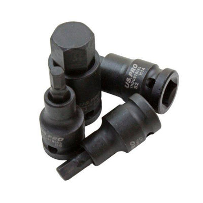 US PRO INDUSTRIAL Impact Hex Bit Socket Set 1/2" Impact Allen Keys H4 ...