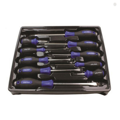 US PRO Tools 10 Piece Screwdriver Set Phillips & Slotted With Magnetic ...
