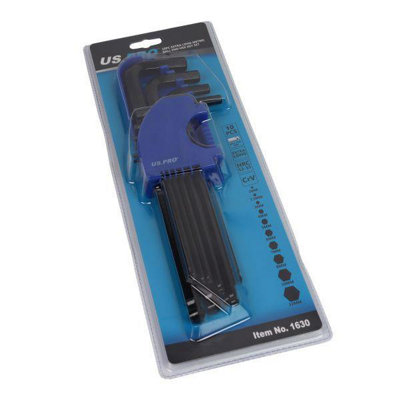US PRO Tools 10PC Extra Long Ball End Allen Hex Key Set Metric 2 - 12mm ...