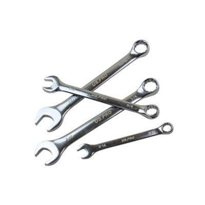 US PRO Tools 12pc SAE / AF Imperial Combination Spanner Wrench Set 1/4 ...
