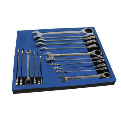 US PRO Tools 17pc 8mm-24mm Metric Gear Ratchet Wrench Spanner Set Eva ...