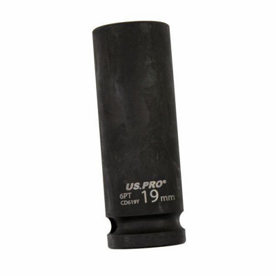 US PRO Tools 19mm 1/2 dr 6pt Deep Impact Socket 78mm Long 3861 | DIY at B&Q