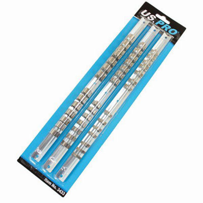 US PRO Tools 3 Piece Socket Storage Rails 1/4, 3/8 & 1/2 Inch - 42 ...