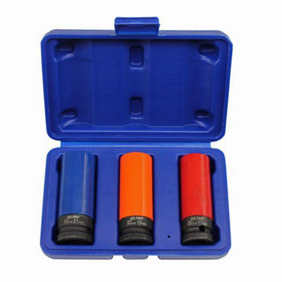 US PRO Tools 3pc 1/2" Dr Deep Impact Sockets For Alloy Wheels 17,19 ...