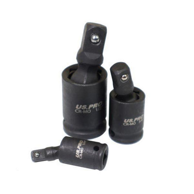 US PRO Tools 3pc Impact Universal Wobble Joint Set 1/4", 3/8" ,1/2 ...