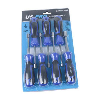 US PRO Tools 7pc Nut Spinner Screwdriver Set 5 - 13mm CR-V 4630