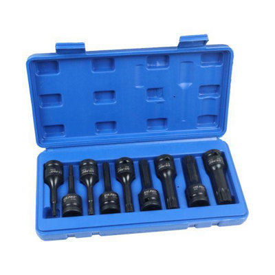 US PRO Tools 9pc 1/2" Dr Impact Spline Bit Sockets M5 - M18 7541