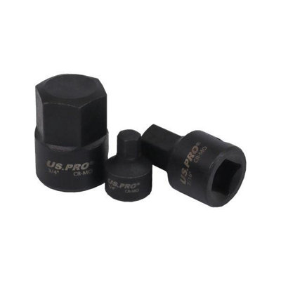 US PRO Tools 9pc 1/4" 3/8" Dr Stubby Short Impact Hex Allen Bit ...