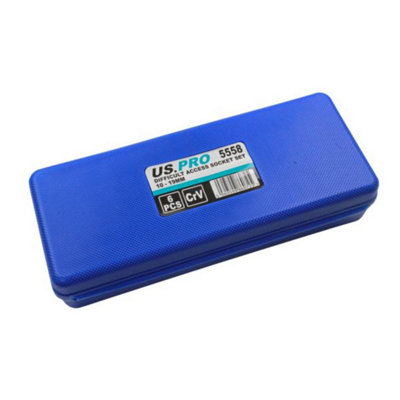 US PRO Tools Difficult Access Sockets 3/8 + 1/2" Drive 10mm - 19mm 5558 ...