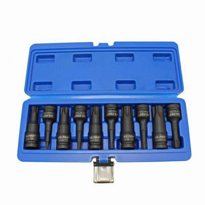 US PRO Tools Impact TORX Star Socket Set 1/2" Drive LARGE TORX T30 ...