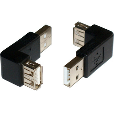 USB A Right Angled Adapter 90 Degree Male To Female 2.0 PC Connector ...