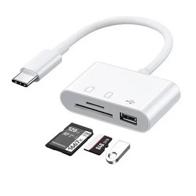 USB C SD AND MICROSD CARD READER OTG ADAPTER
