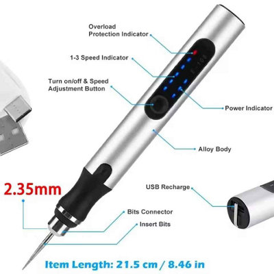 USB Cordless Rotary Tool Kit Mini Wireless Engraving Pen for Wood ...