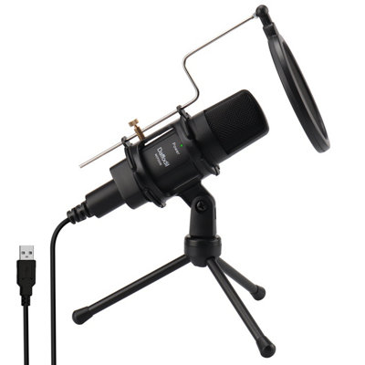 USB Microphone for PC with Shock Mount, Pop Filter, Tripod & CVC Noise ...