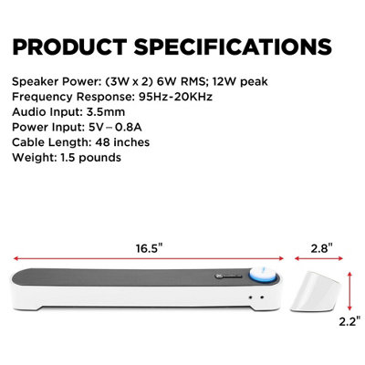 USB Powered Sound Bar Speaker use for all types of headphones,laptops ...
