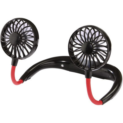 USB Rechargeable Dual Fan - Cordless Neck or Freestanding Angle ...