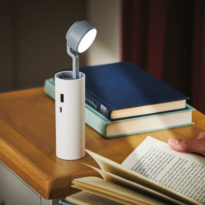 USB Rechargeable Foldaway Portable Desk Light - 200 Lumen Multifunction ...
