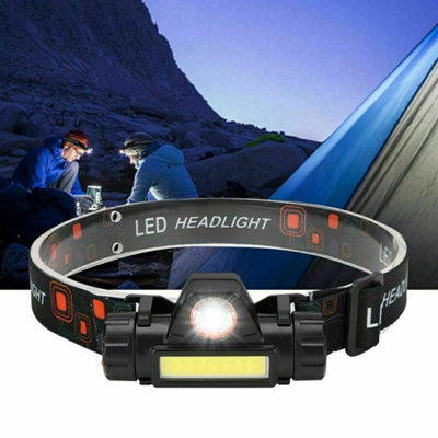 USB Rechargeable LED Head Torch Flashlight Ultra-Bright Work Light ...