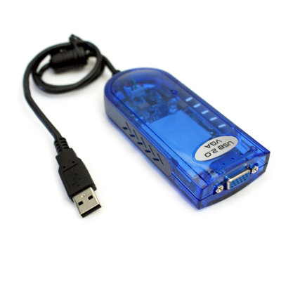 USB to VGA Extended Display Graphics Card Converter Adapter Second PC ...