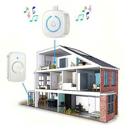 USB Wireless Doorbell for Home WHite
