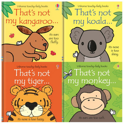 Usborne Touchy Feely Wild Animals Collection 4 Books Set by Fiona Watt ...