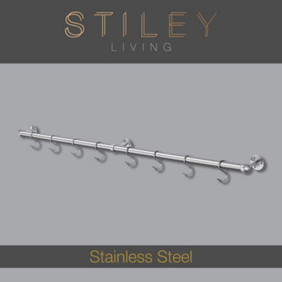 Utensil Rail Kit 19mm X 1000mm Stainless Steel | DIY at B&Q