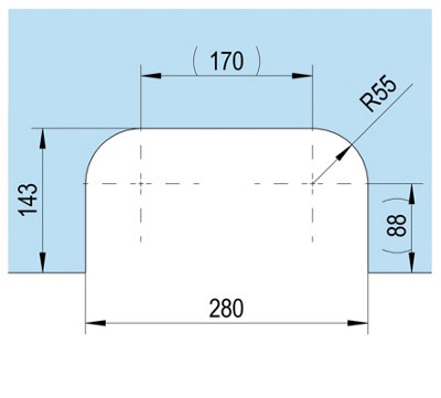 UTILITY DOOR, FOR 4 - 6 MM GLASS THICKNESS