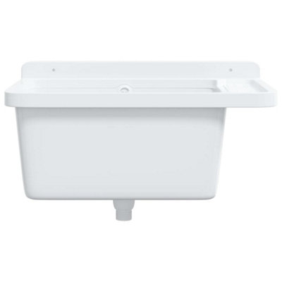 Utility Sink for Wall Mounting White 60x40x28 cm Resin
