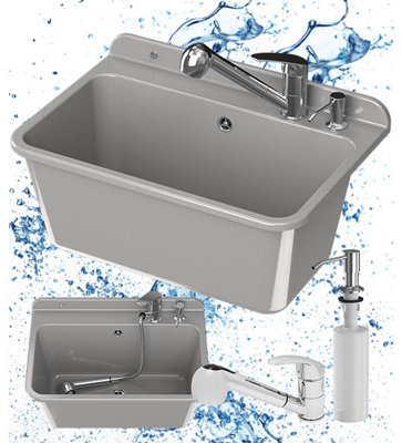 Utility Sink Granitan Large Garage, Boiler Room, Laundry with Tap and ...