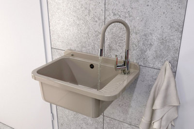 Utility Sink Granitan Negra for Garage, Boiler Room, Laundry with Tap ...
