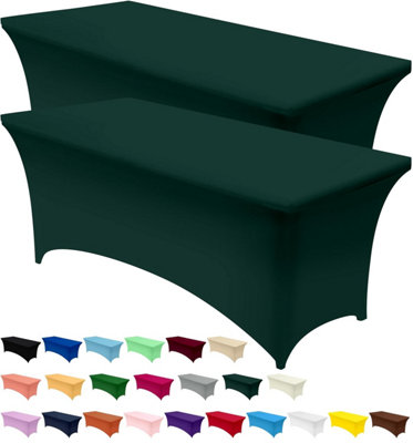 Utopia Kitchen Spandex Tablecloth 2 Pack 6 ft, Hunter Green Tight ...