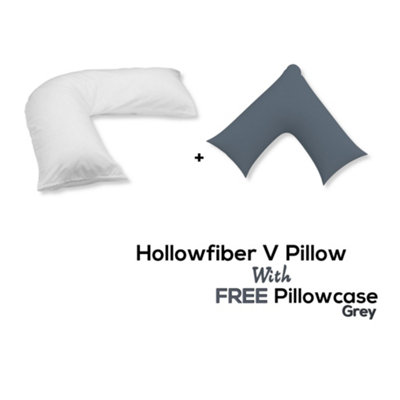 V Pillow With FREE V Pillowcase Polycotton Cover Orthopedic Neck & Back ...