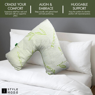 V Shape Memory Foam Bamboo Pillow