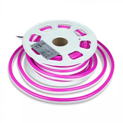 V-TAC NEONP10 LED Neon Rope Light Strip Flexible Pink IP65 24V (10M ...
