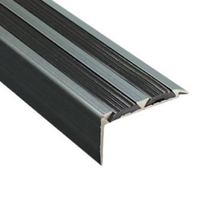 V2 Stair Nosing Trim 3ft / 0.9metres Grey Anti-Slip Edging Strip Tile ...