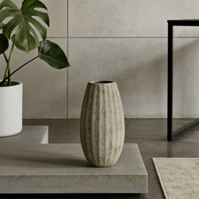 Vale of Lilies Medium Grey Aged Ceramic Vase