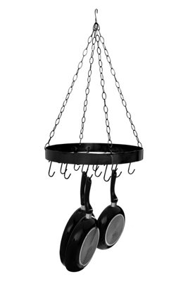 Valen Matt Black Round Ceiling Rack