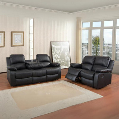 Valencia Leather Recliner Sofa Recliner 3 2 Black