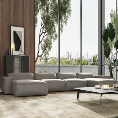 Valencia Nathan Full Aniline Leather Lounge Modular Four Seats Double ...