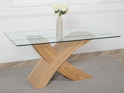 Valencia Oak 160cm Small Glass Dining Table