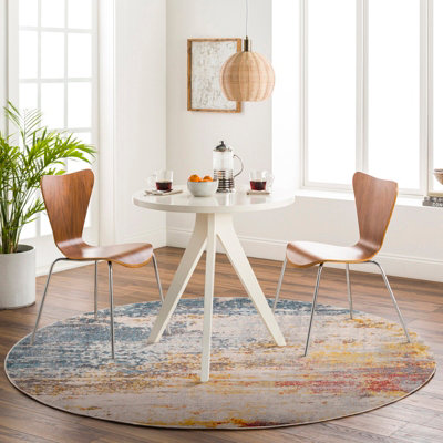 VALERIE Round Modern Abstract Area Rug 160 x 160 cm