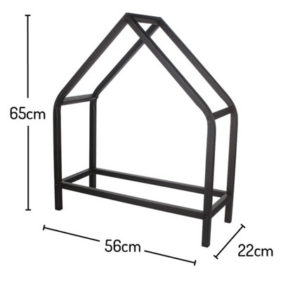 Valiant Fireside Log Storage House Rack for Wood, Kindling and Paper