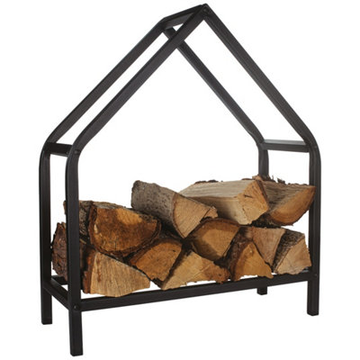 Valiant Fireside Log Storage House Rack for Wood, Kindling and Paper